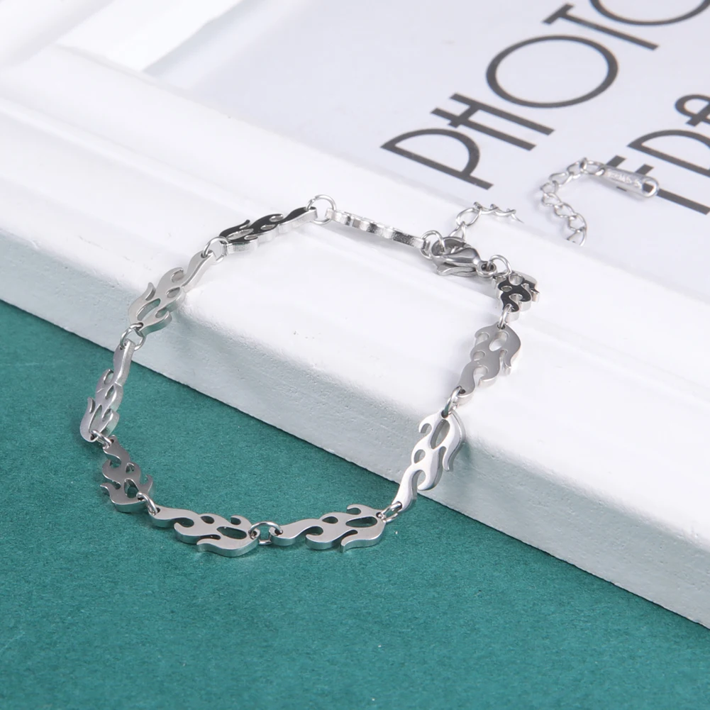 Cazador-Hip-Hop-Stainless-Steel-Fire-Flame-Chain-Bracelets-Rock-Roll ...