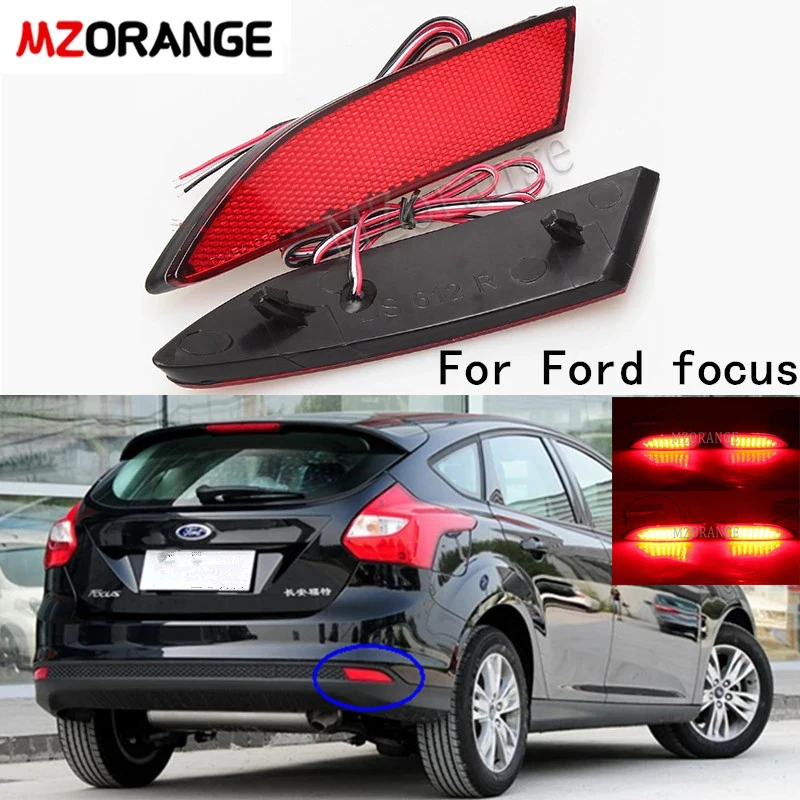 2PCS-Rear-Bumper-Reflector-Light-For-Ford-Focus-3-2012-2013-2014-Car ...