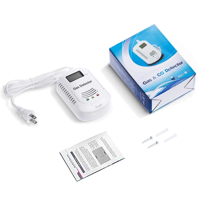 Gas Detector With Battery LED Monoxide Fire Sensors & Alarm Security ...