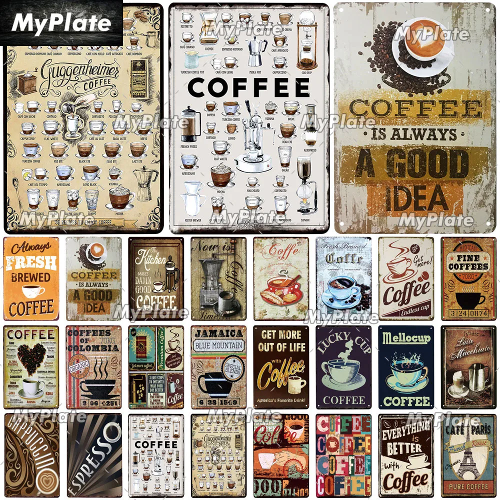 Coffee Bar Plaques Signs | Coffee Bar Vintage Style | Metal Coffee Shop ...