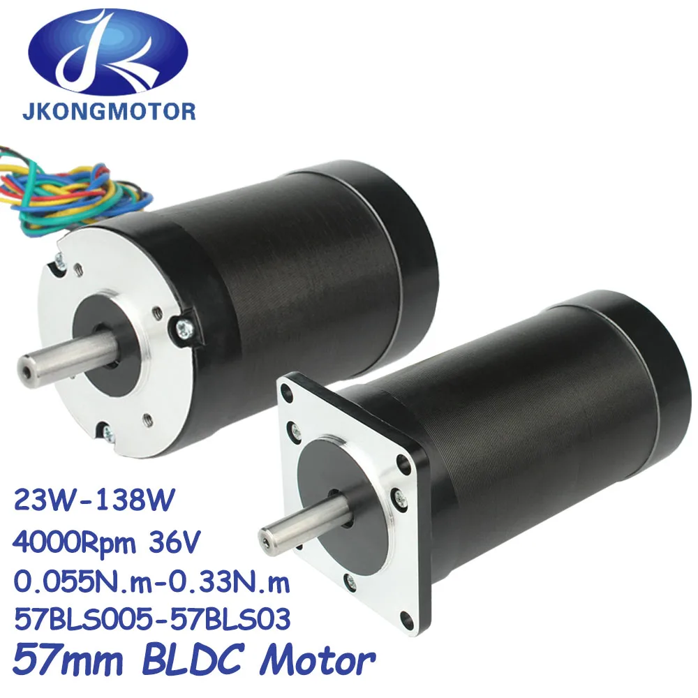 1PCS 57mm 36V 180W Brushless DC Motor BLDC 3 Phase 0.055Nm 0.11Nm 0 ...