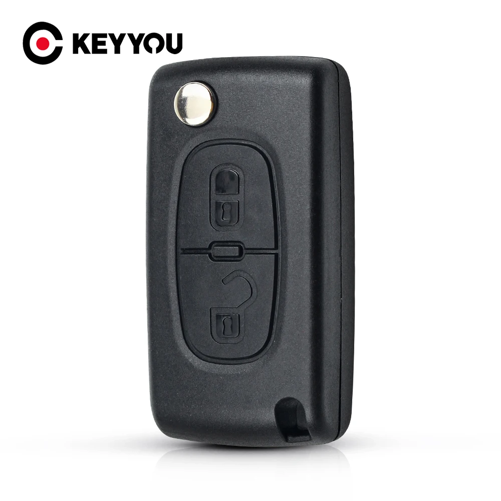 Keyyou For Citroen C2 C3 C4 C6 Berlingo 2 Button Flip Folding Key Shell ...
