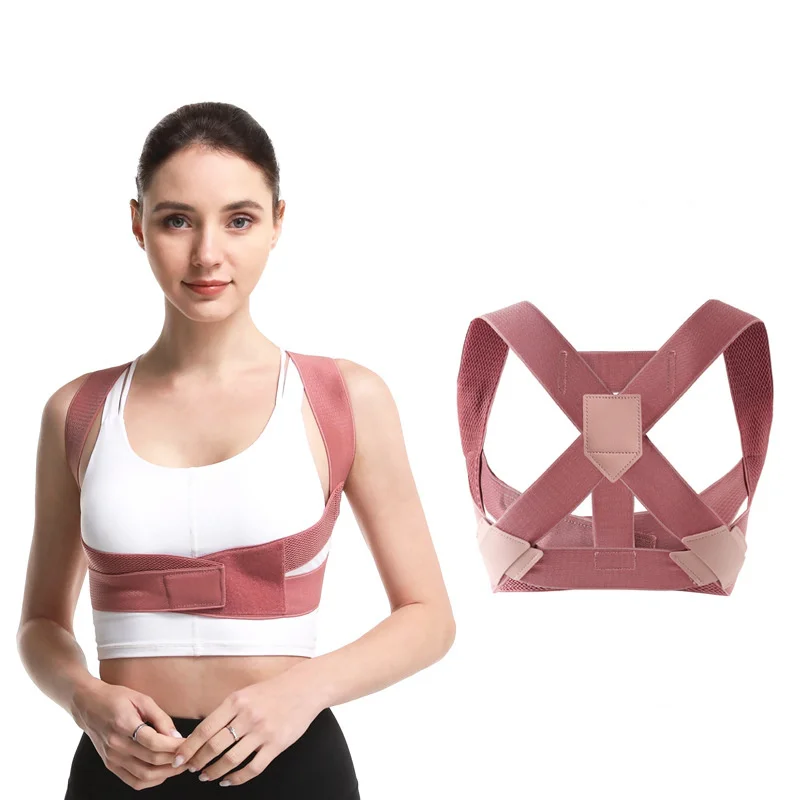 NEW Women Adjustable Elastic Back Support Belt Chest Posture Corrector ...