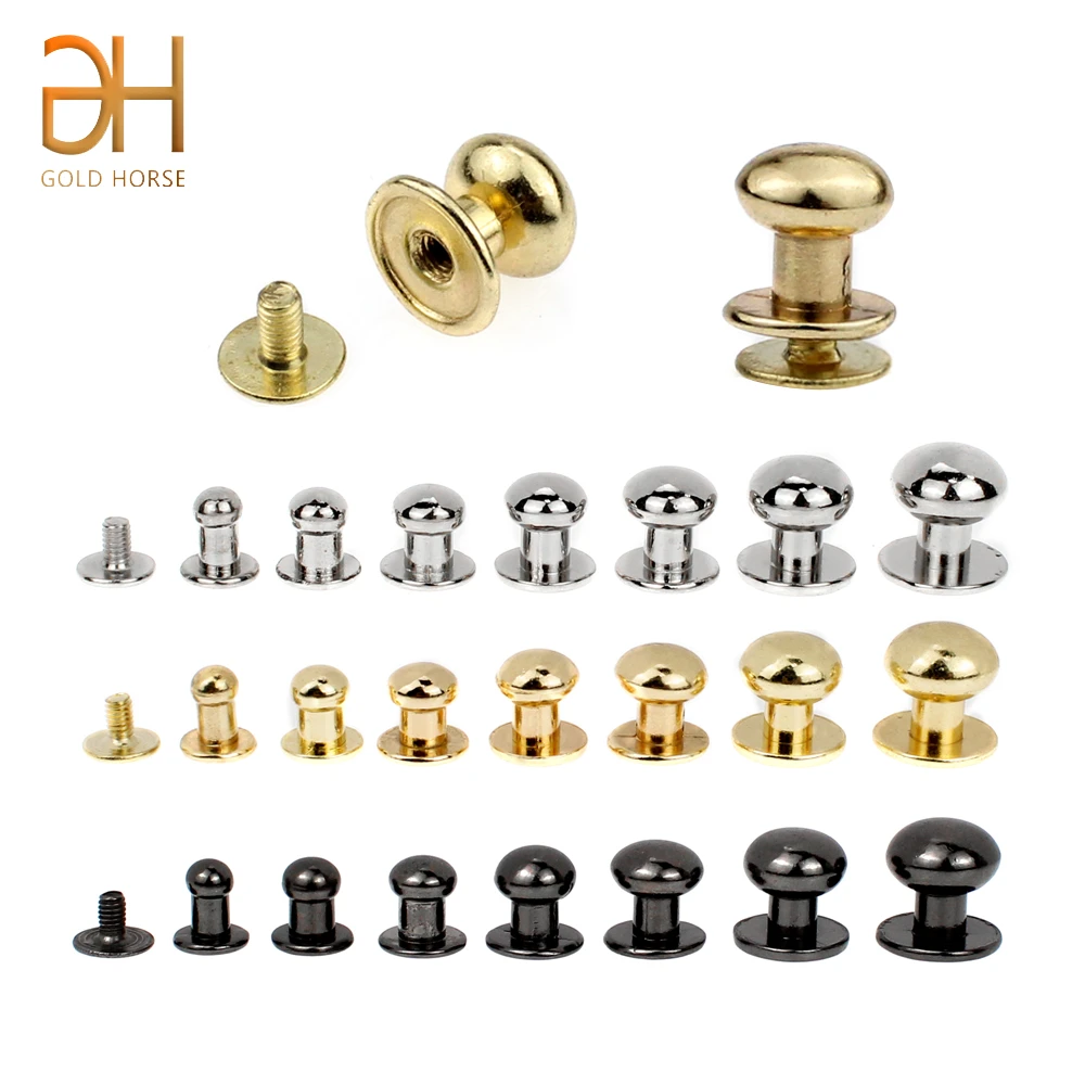 20Pcs 4/5/6/7/8/9/10MM Round Knob Rivets Metal Monk Head Screws Studs ...