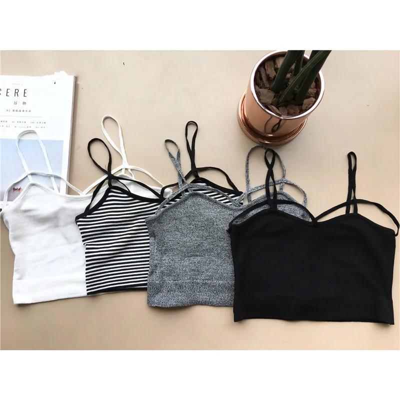 Femme-Tube-Tops-Bra-Chest-Cross-Strap-Wrapped-Chest-Short-Section-Navel ...