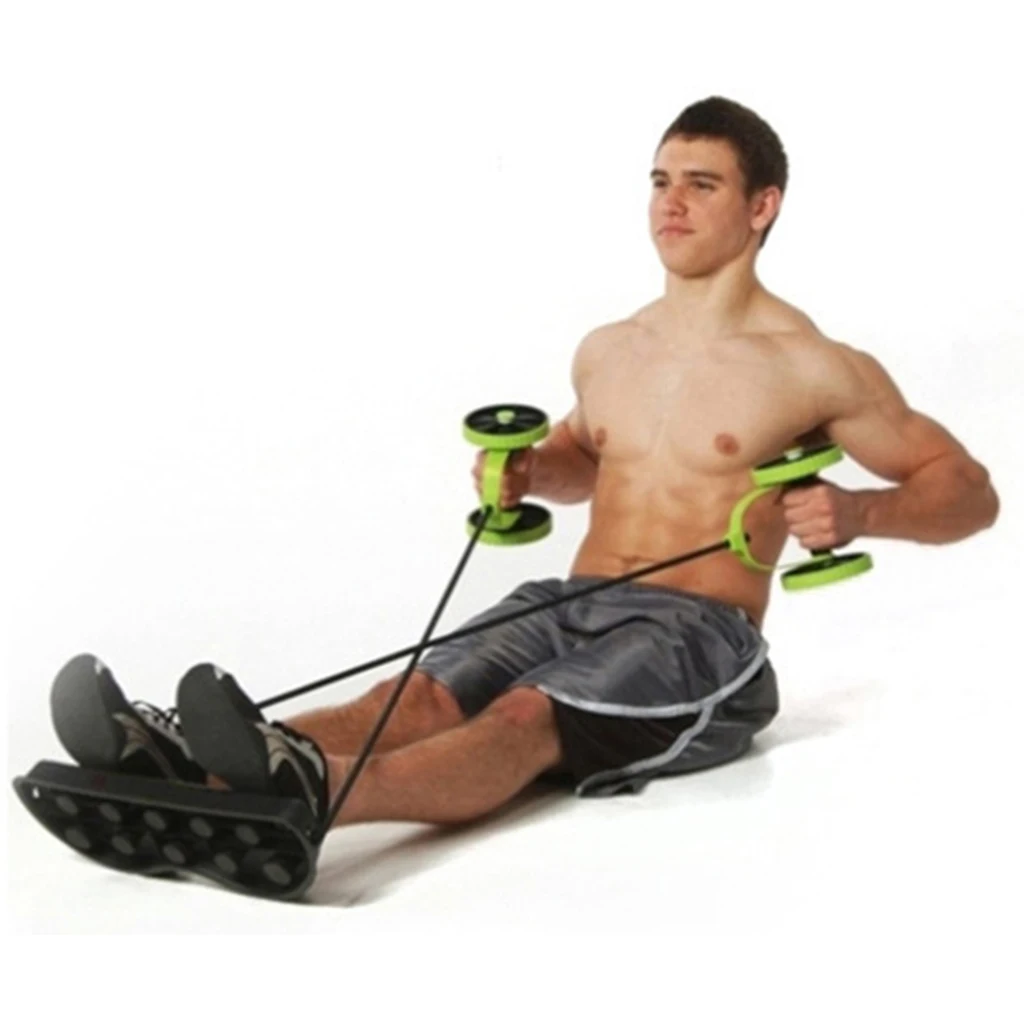 Fitness belly roller compactor muscle training elastic abdominal pull ...