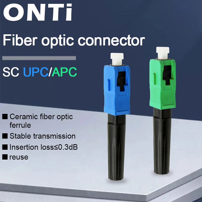 ONTi FTTH SC APC Fast Connector Single Mode Fiber Optic SC UPC Quick Connector Fiber Optic Fast ...