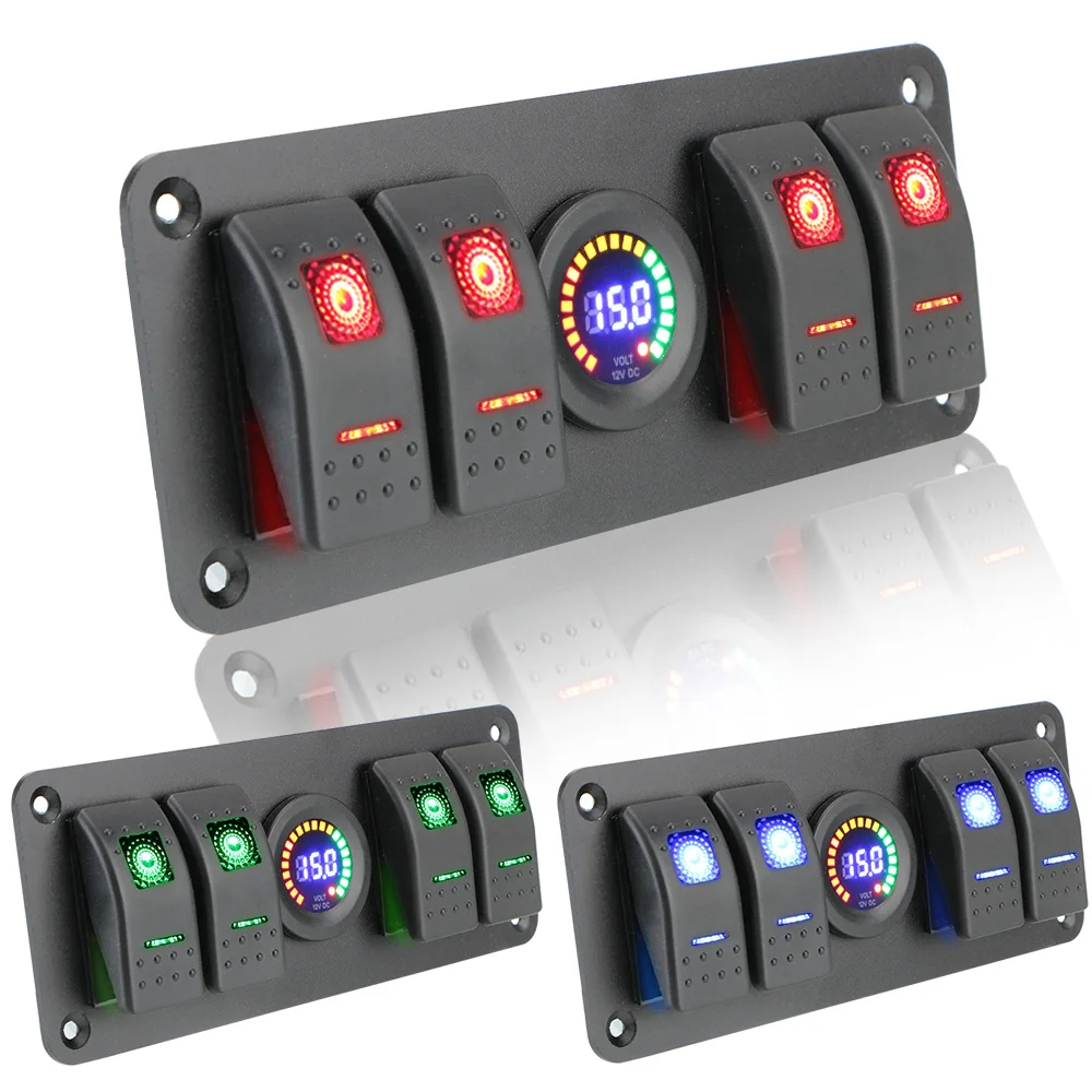 Circuit-Breaker-LED-Voltmeter-Waterproof-Double-Light-Switch-for-Car ...