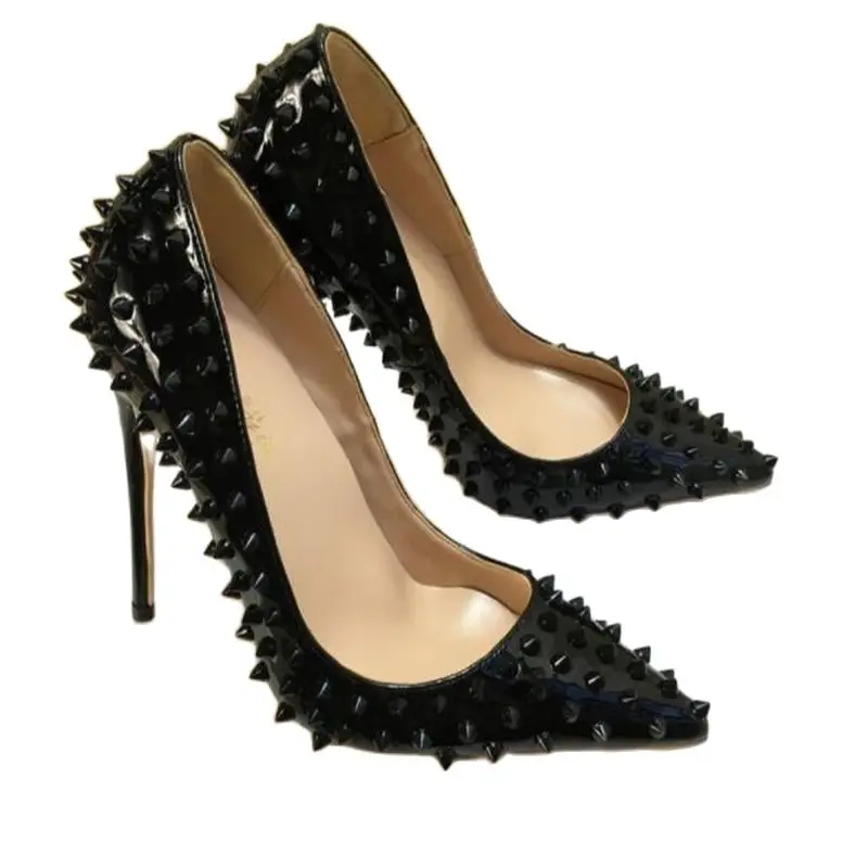 2021 Women 12cm 10CM 8CM High Heels Rivets Studded Stiletto Gladiator ...