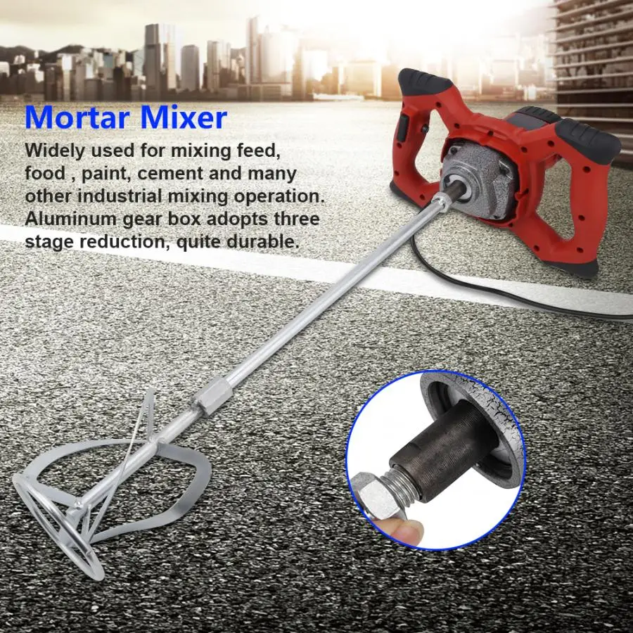 1500W Handheld Concrete Mixer 6-speed Electric Mixer tool for Stirring ...