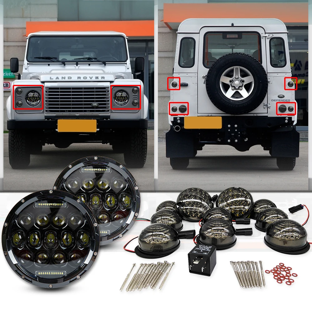 10pcs-multi-Front-Rear-Fog-Lamp-Reverse-Light-Complete-Defender-Upgrade ...