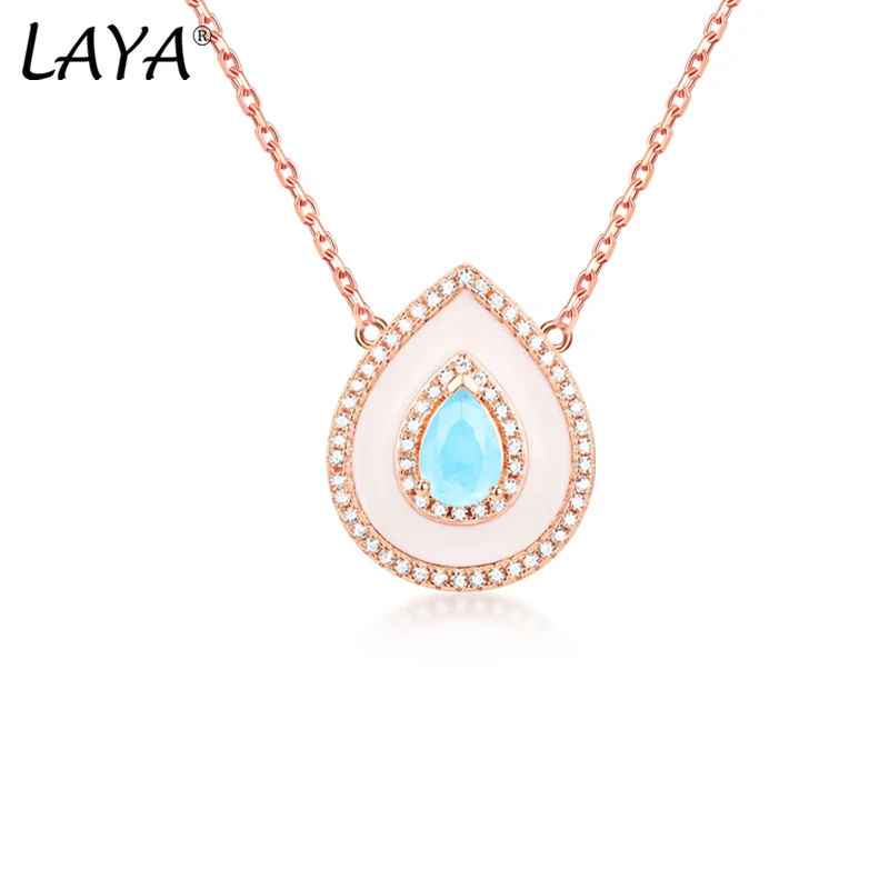 Laya Pendant Necklace For Women 925 Sterling Silver Retro Style Shining ...