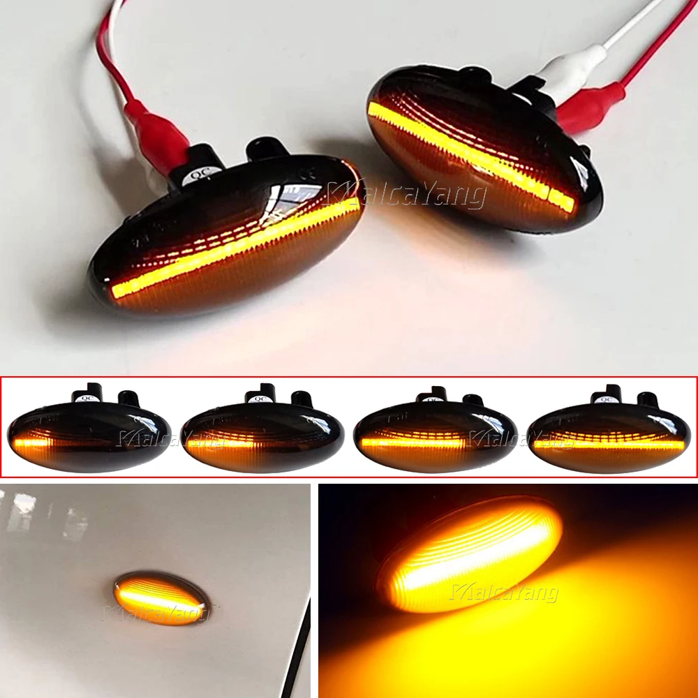 2x-Led-Dynamic-Turn-Signal-Side-Marker-Light-Lamp-For-Peugeot-1007-107 ...