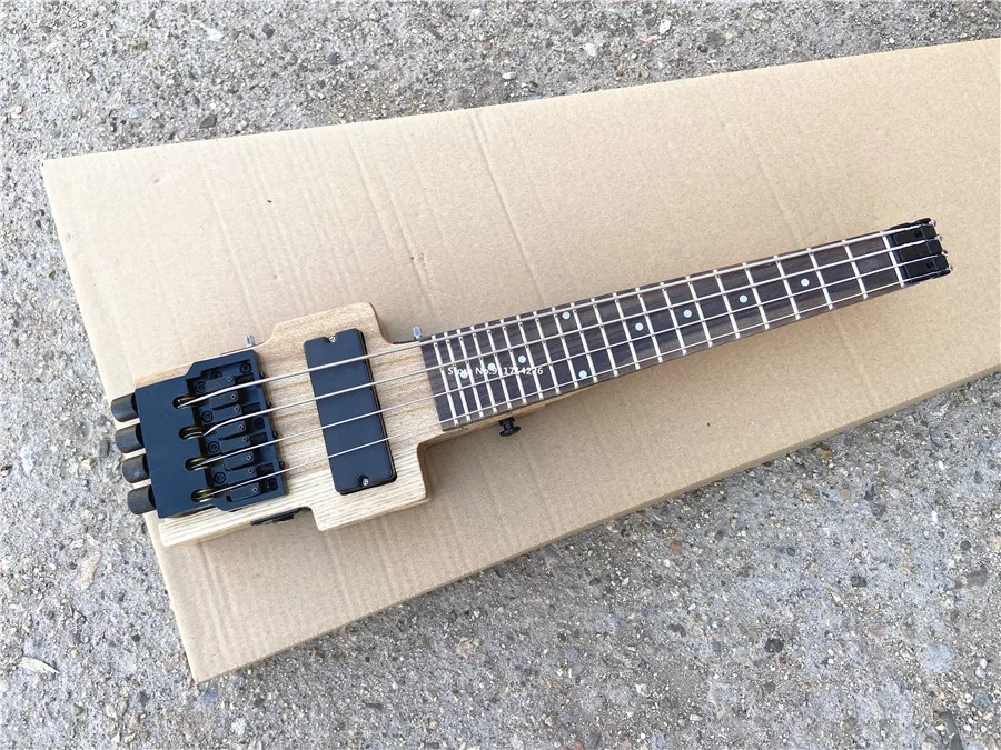 High quality custom version headless 4-string electric bass log color ...