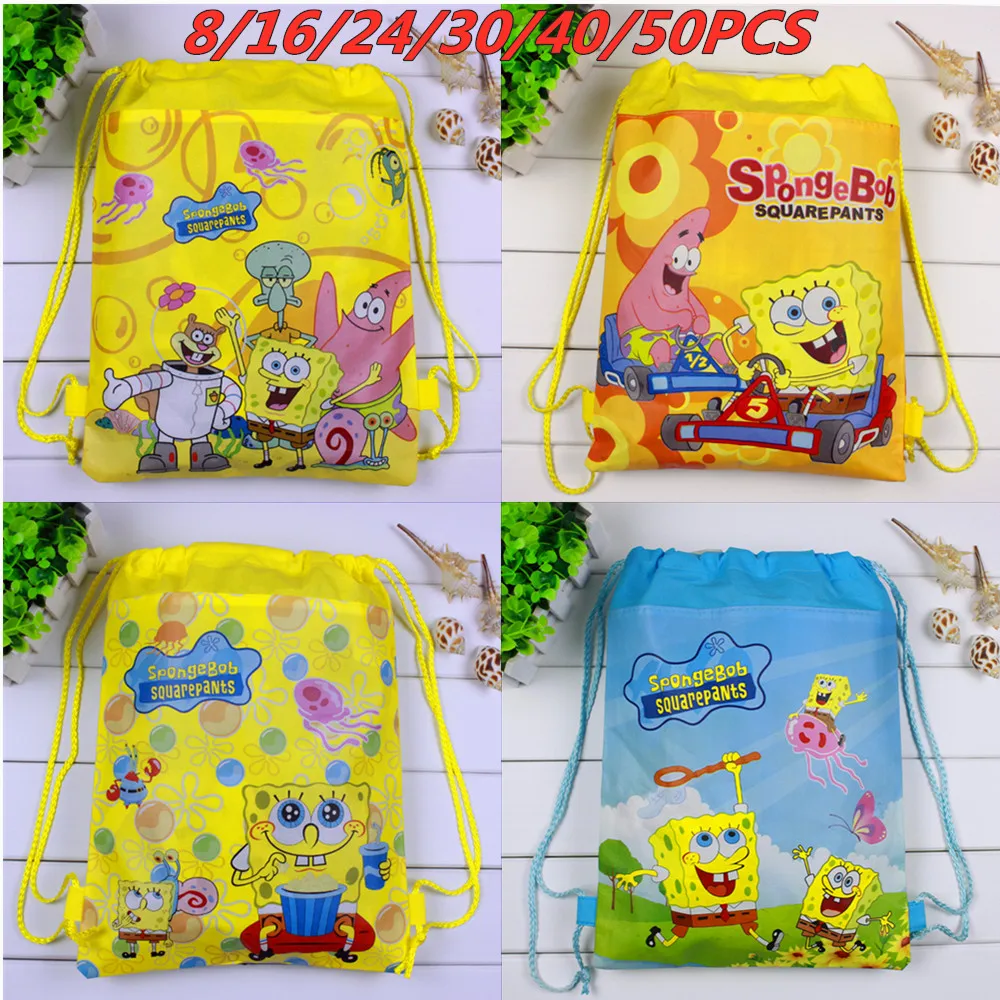 16-24-50PCS-High-Quality-Sponge-Theme-Bob-Non-Woven-Fabrics-Drawstring ...