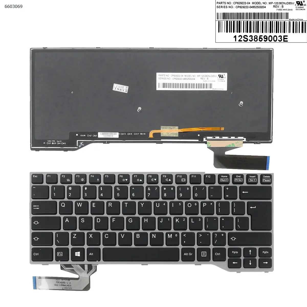 US-QWERTY-Layout-New-Replacement-Keyboard-for-Fujitsu-Lifebook-E733 ...