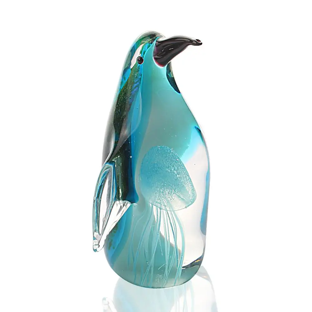 Glass Art Glass Sculptures & Figurines Art Glass Penguin with 2 Chicks ...