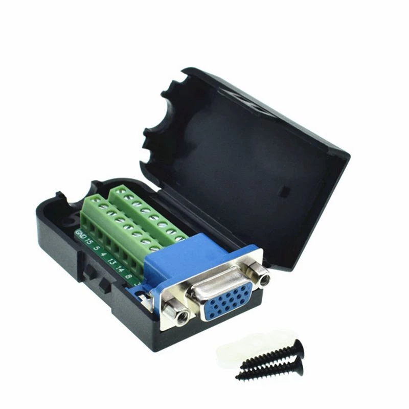 D SUB DB15 VGA Female Nut 3Row 3+9 15Pin Plug to Terminal PCB Board ...
