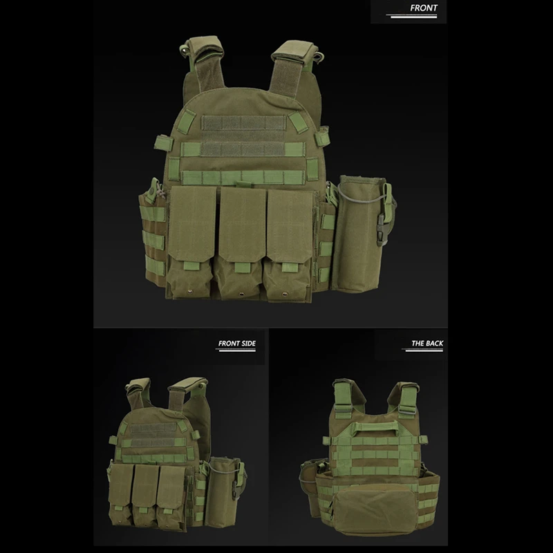 Tactical Military Vest Body Armor Plate Carrier Vest Ammo Magazine ...