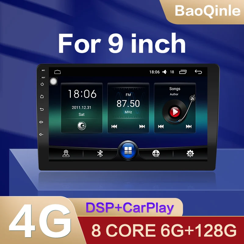 Radio con GPS para coche, reproductor Multimedia con Android 10, 4G, 8 núcleos, DSP, RDS, IPS, 9 ...