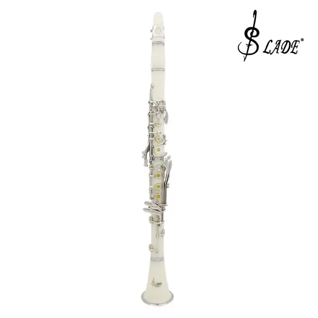 White Clarinet With Gold Keys