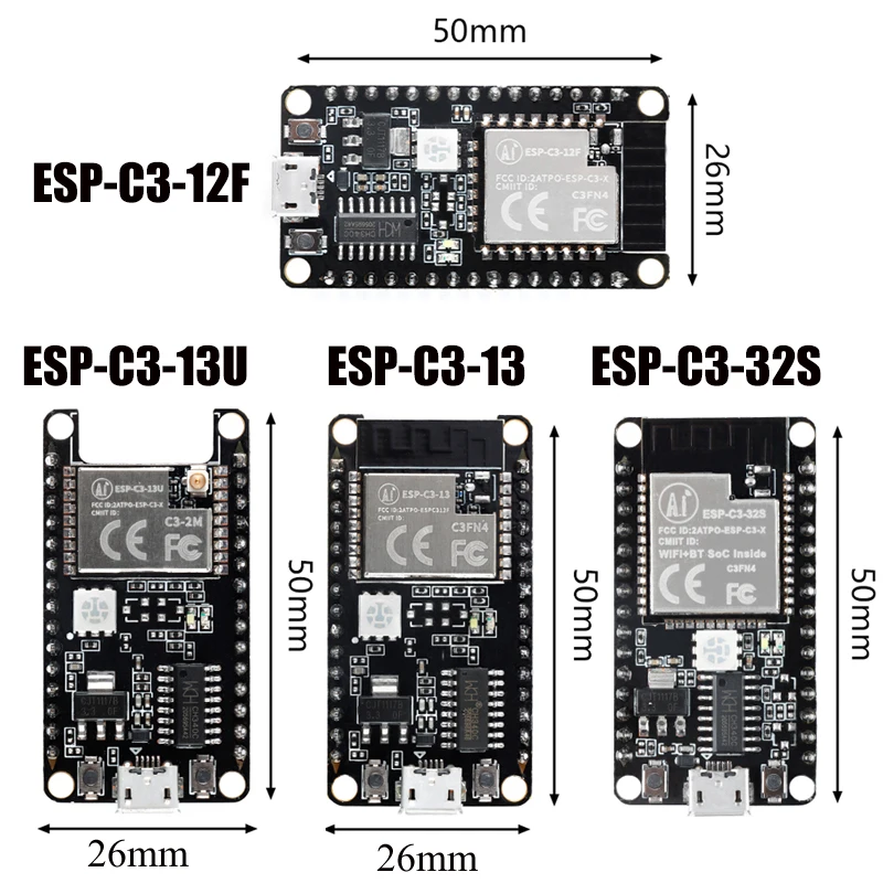 5Pcs ESP32-C3 ESP-C3 ESP C3 C3S 12F 13 13U 01M 32S Mini WiFi+ BLE 5.0 ESP32 Module Development ...