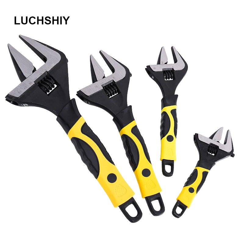 6-12-Inch-Adjustable-Wrench-Wide-Jaw-Opening-Wrench-with-Rubber-Anti ...