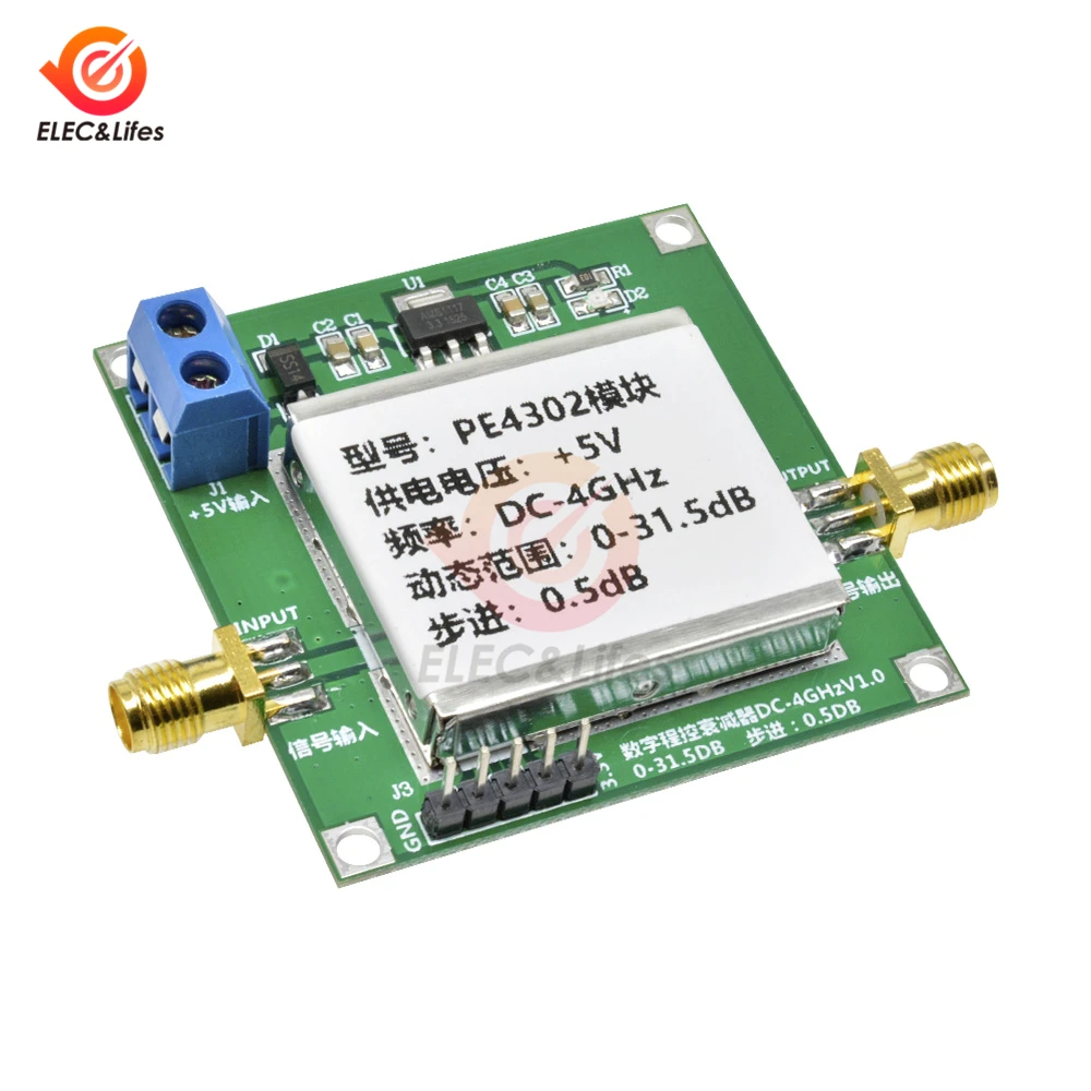 1Pcs New PE4302 RF Digital Step Attenuator Module High Linearity 5V ...