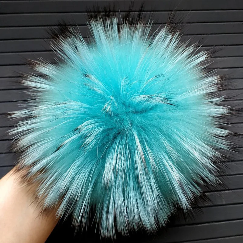 Taille unique - violet clair - Pompon en fourrure de raton laveur de 15 à 16cm, énorme pompon en ...