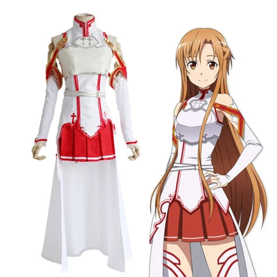 Anime Sword Art Online Cosplay Costume Asuna Yuuki Cute Girl Dress ...