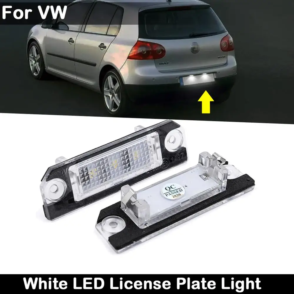 Lâmpada de led para placa de carro golf4 golf 5, lupo, passat, 2 peças ...