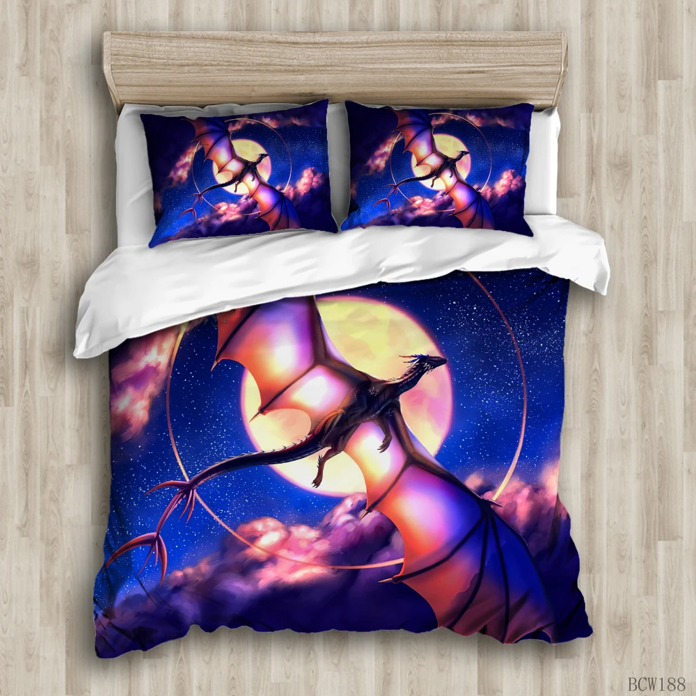 BeddingOutlet Dragon Bedding Set Head of Angry Bedspreads 3D Print Home ...