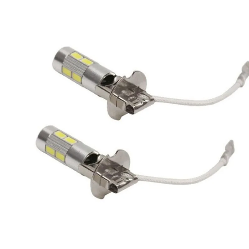 2PCS H3 LED Yellow 5630 10SMD 12V H3 LED Bulb Fog Light Auto Lamp Day ...