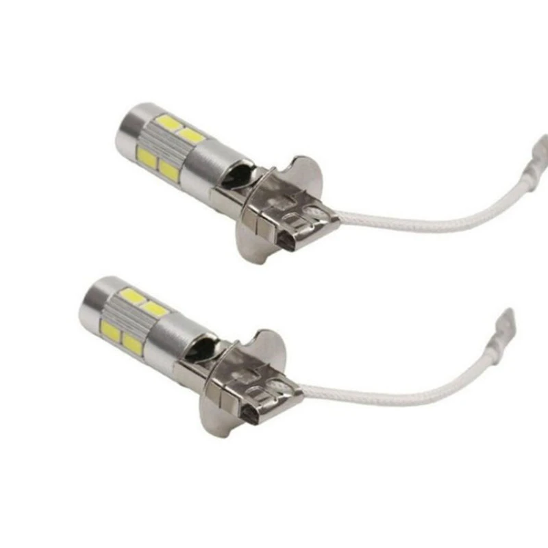 2PCS H3 LED Yellow 5630 10SMD 12V H3 LED Bulb Fog Light Auto Lamp Day ...