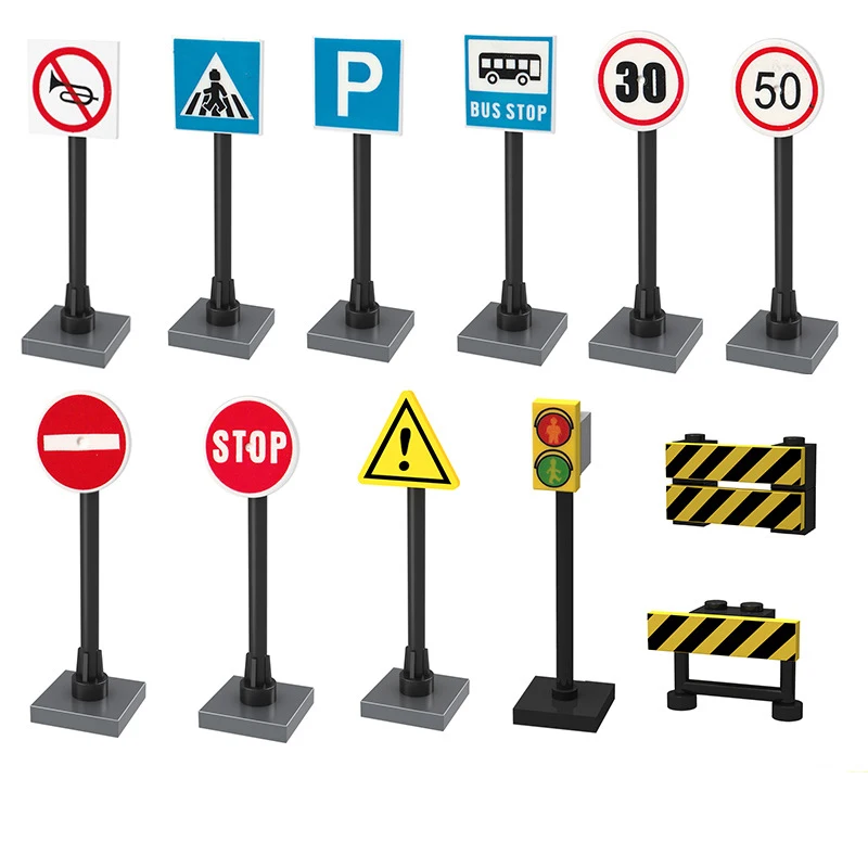 City-Street-Traffic-Road-Signs-Roadblock-Signal-Light-Speed-limit ...