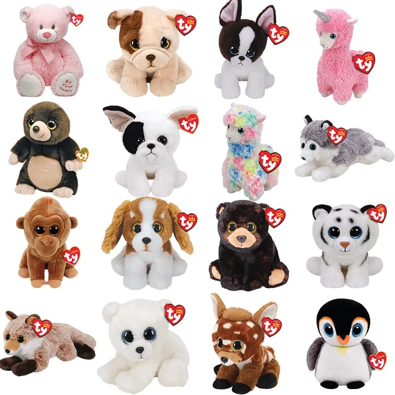 15CM Ty Beanie Stuffed Plush Animals Doll Lion Tiger Penguin Monkey ...