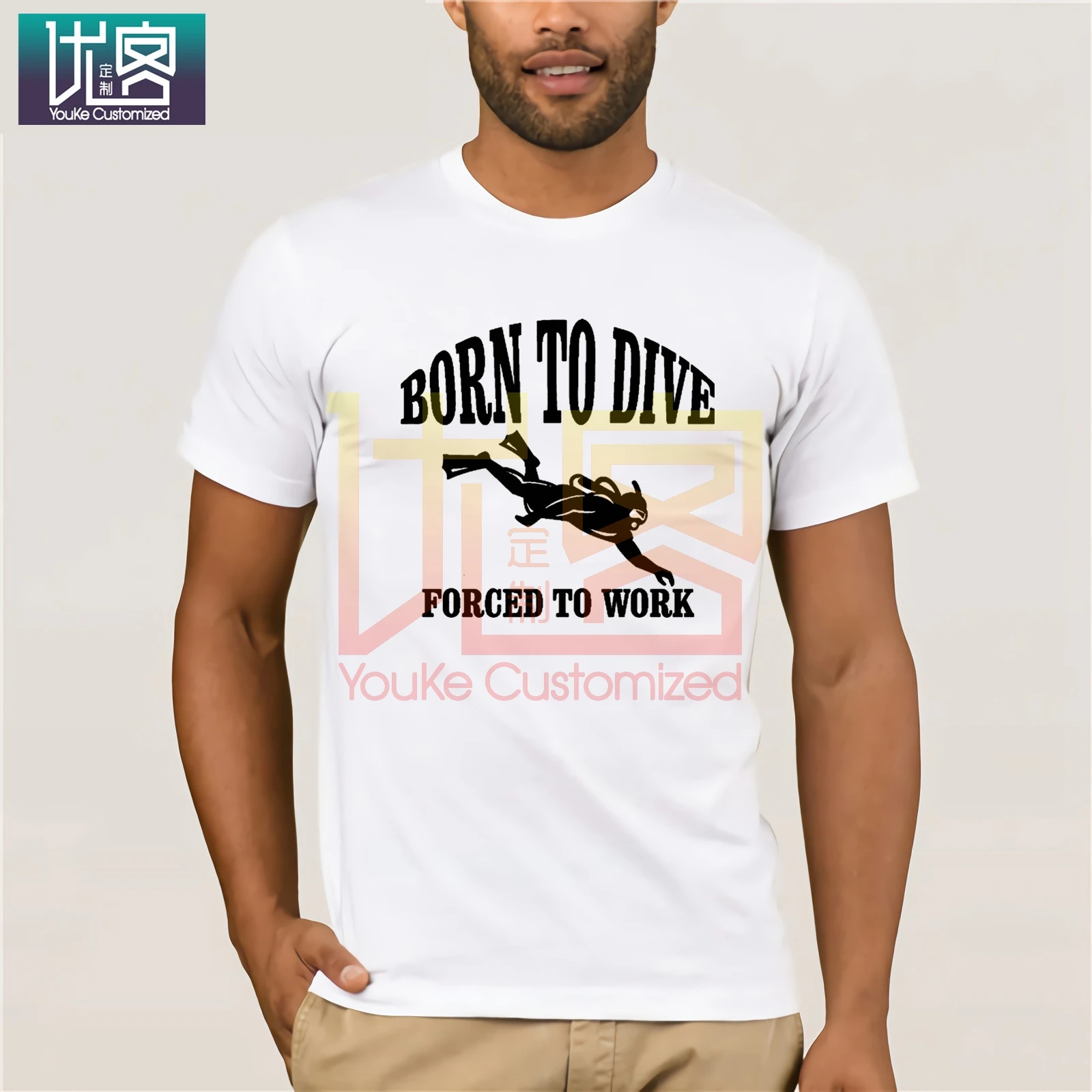 Fashion Brand T Shirt Womens Born To Dive Forced To Work Political Short Sleeve T Shirt Best ...