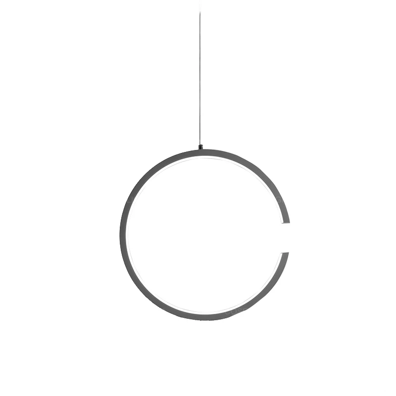 Moderno led círculo pingente iluminação branco/preto de alumínio ...