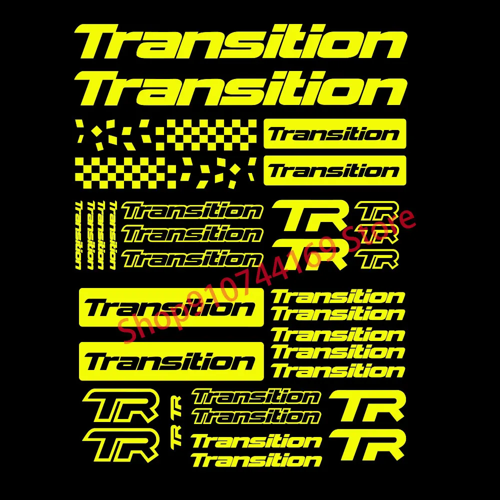 For Transition decals stickers sheet (cycling, mtb, bmx, road, bike ...