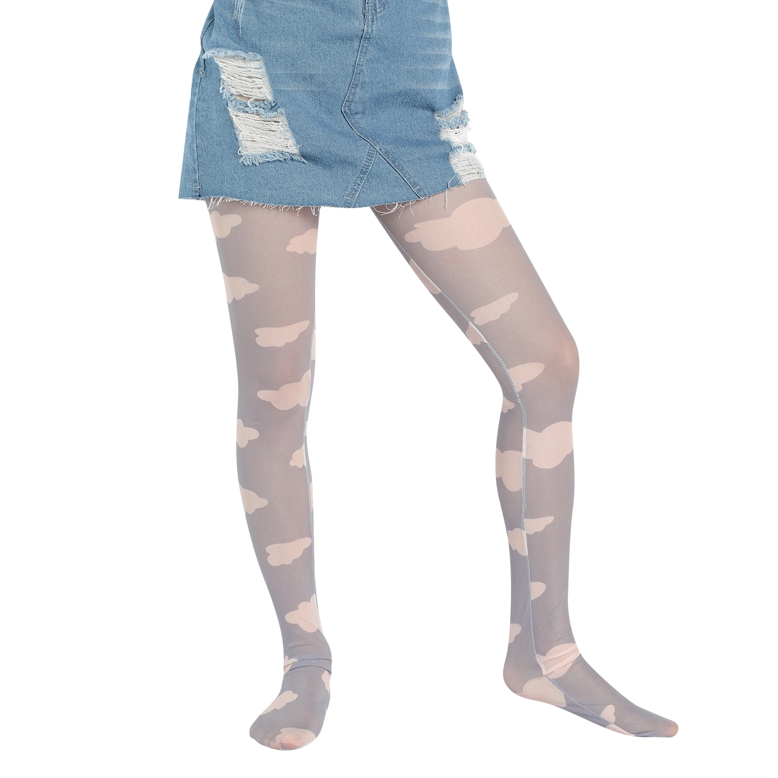 Collant,collants transparents e-girls, bas pour femmes, Sexy, rond ...