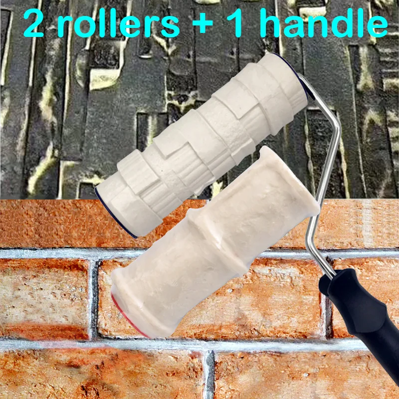 2pcs Paint Roller Decorative Patterned Wall Painting Tools Rubber ...