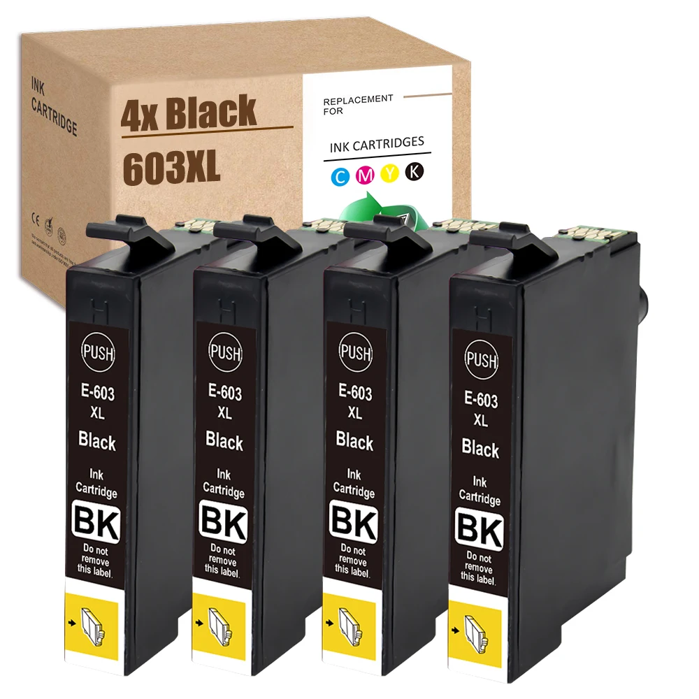 4x Black 603 Xl Ink Black Compatible For Epson 603xl For Xp-4100 Xp ... 4x Black 603 Xl Ink Black Compatible For Epson 603xl For Xp-4100 Xp ...