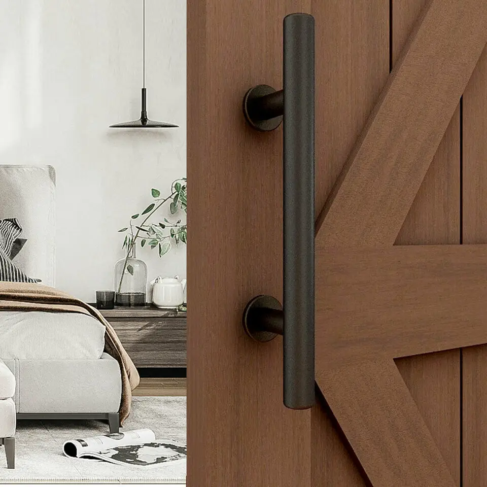 Beech Wood Handle SELEWARE 9-Inch Barn Door Pull Handle - Solid Beech ...
