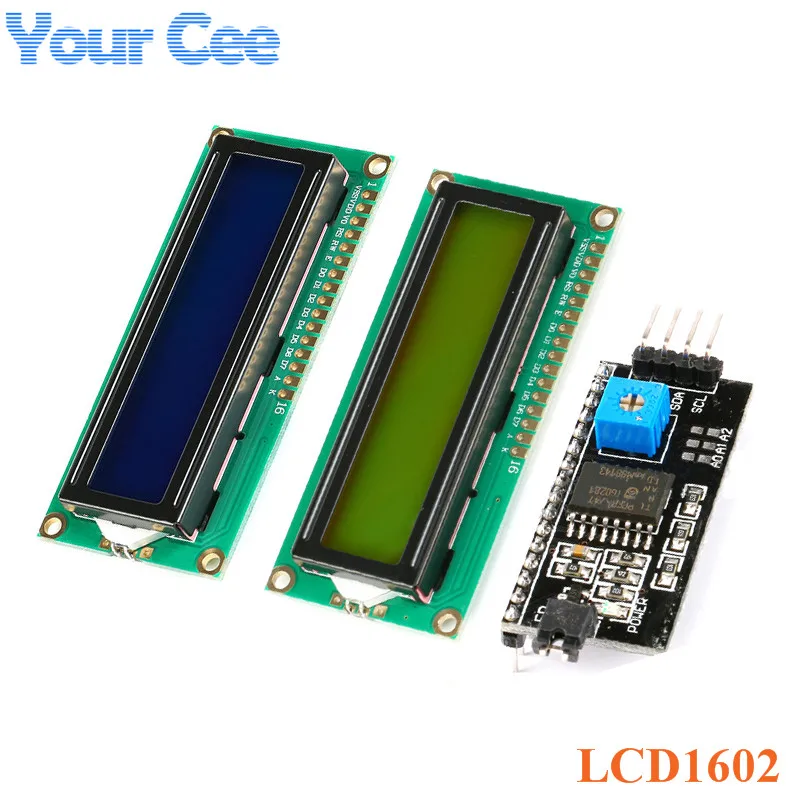 1602-Blue-Yellow-Green-Screen-IIC-I2C-LCD-Module-LCD1602-5V-Adapter ...