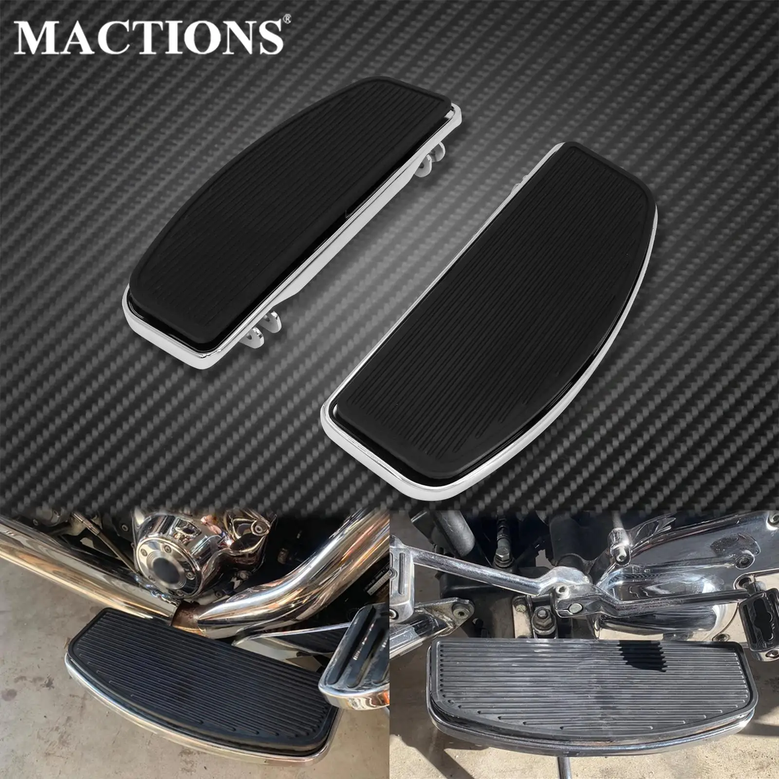 Motorcycle-Driver-Floorboard-Footrest-Footpegs-Pedal-With-Rubber ...