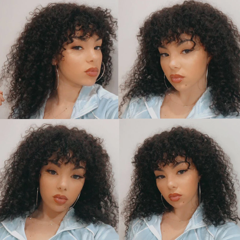 Machine-Wigs-None-Lace-Kinky-Curly-Hair-Natural-Color-Curly-Wigs-With ...