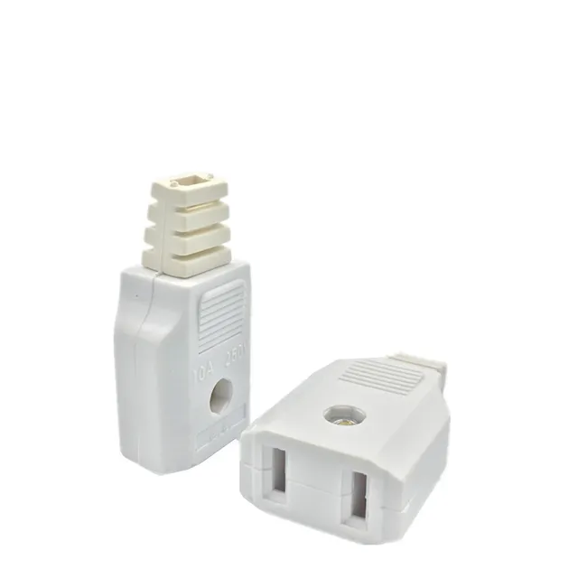 AU US American 2 Flat Pin AC Electric Power Male Plug Female Socket ...