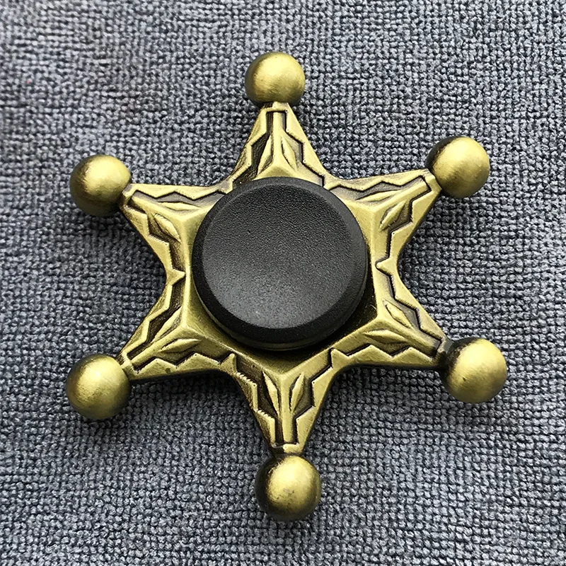 Fidget Spinner Brass Color Zinc Alloy Metal Hand Spinner Dice Bauhinia ...