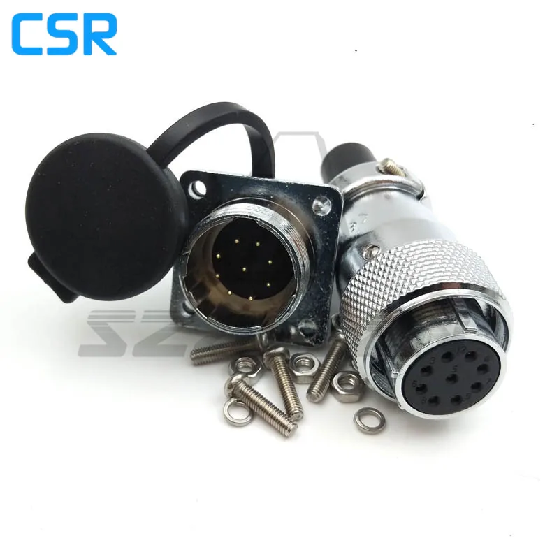 WF20 series 9 pin Waterproof Connector Male Socket and Female Plug ...