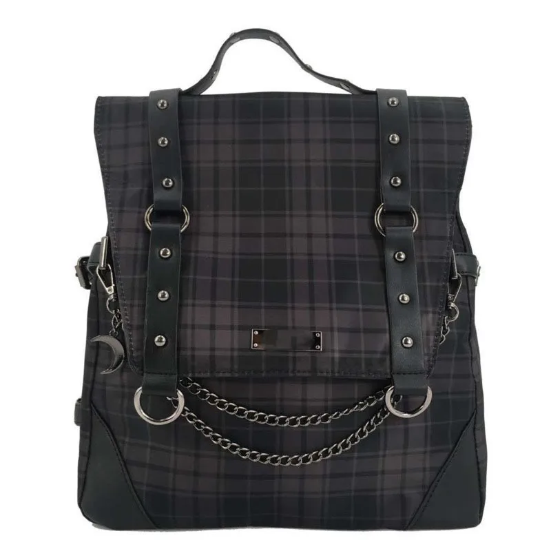 2021 Plaid Gothic Punk Rock Backpack Women Techwear Goth Gothic Sac A ...